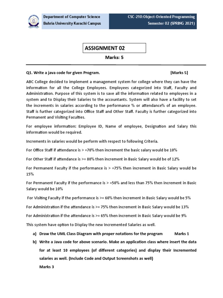 A2 OOP SPRING 2021 - Solution 22082021 081538pm | PDF | Inheritance ... A2 OOP SPRING 2021 - Solution 22082021 081538pm | PDF | Inheritance ...