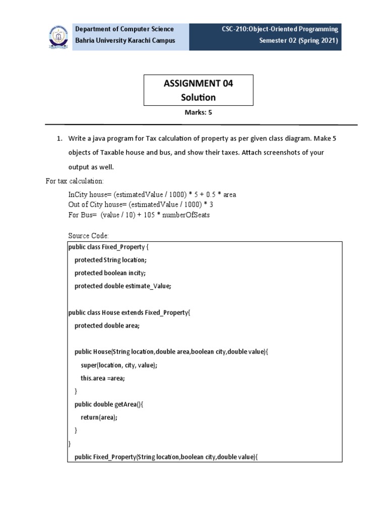Assignment 04 Solution Marks 5 Pdf Interface Computing Computer Programming