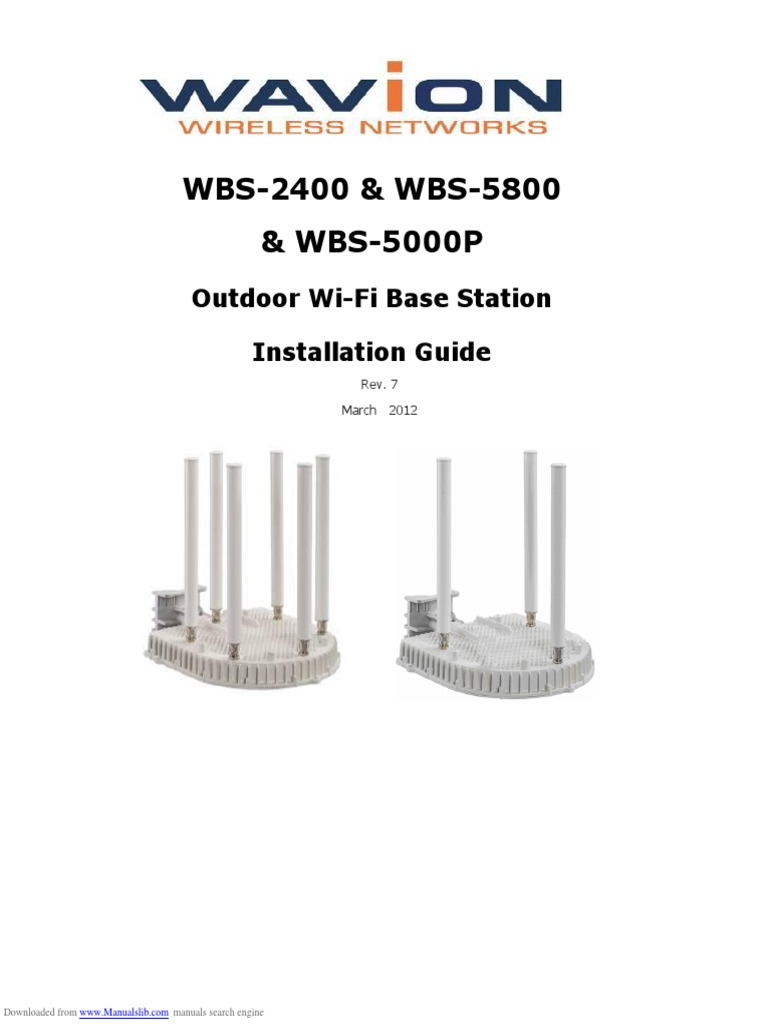 WBS-2400 & WBS-5800 & WBS-5000P: Outdoor Wi-Fi Base Station ...