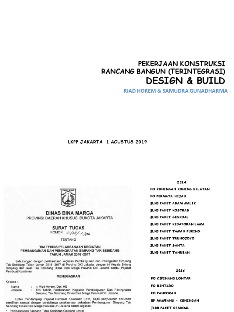 Pekerjaan Konstruksi Rancang Bangun Terintegrasi Design Build 1276 | PDF