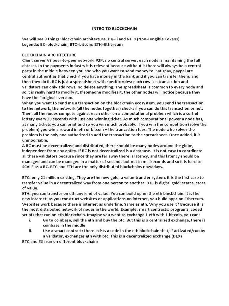 Intro To Blockchain | PDF | Bitcoin | Peer To Peer