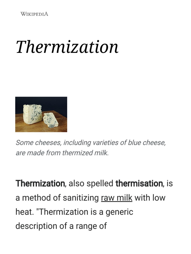 Thermization - Wikipedia | PDF | Food And Drink | Nutrition