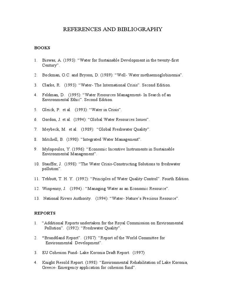 References and Bibliography: Books | PDF