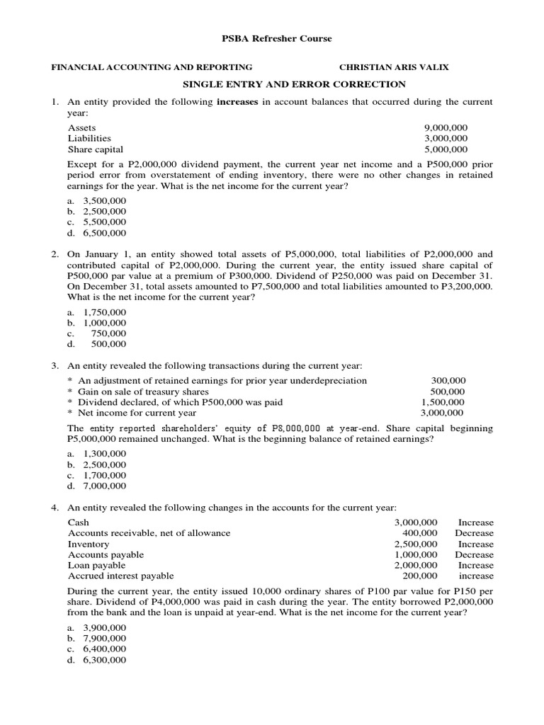 Financial Accounting Error Correction Guide | PDF | Dividend | Accrual