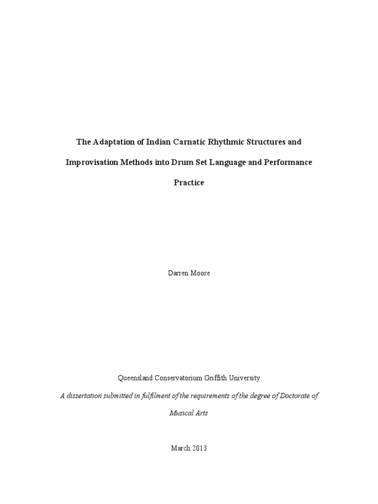 The Adaptation of Indian Carnatic Rhythm | PDF | Sound | Musicology
