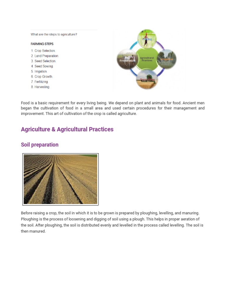 Agriculture & Agricultural Practices: Soil Preparation | PDF ...