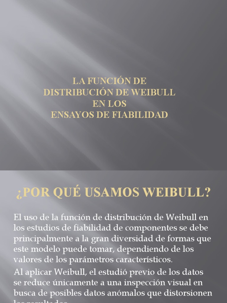 La Función de Distribución de Weibull en Los | PDF | Ingeniería de ...