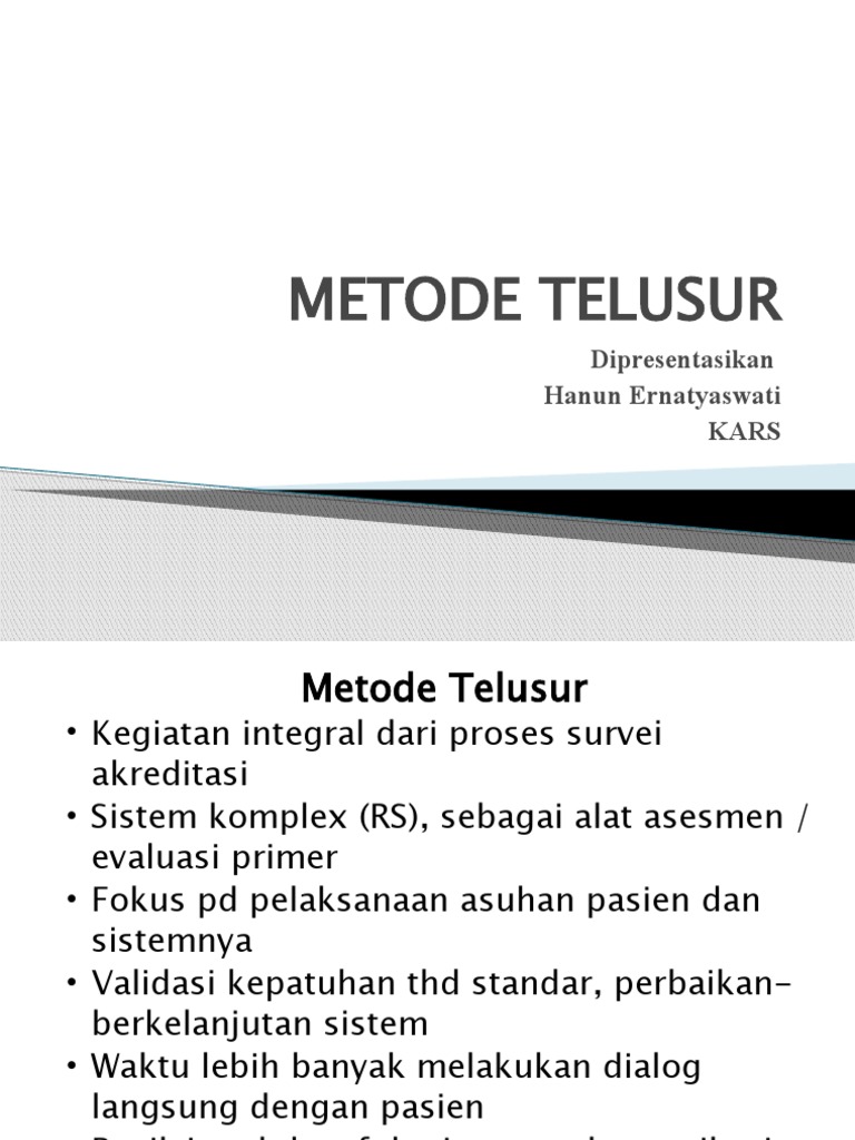 Metode Telusur Akreditasi RS | PDF