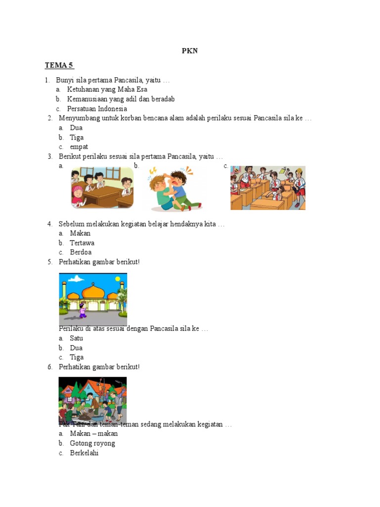 Kelas 2 PKN Tema Gabungan | PDF