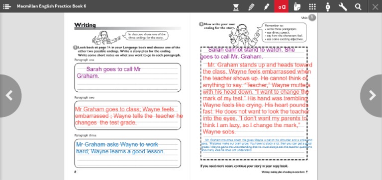 Answer Key Pages 8-9 - Macmillan English Practice Book 6 | PDF