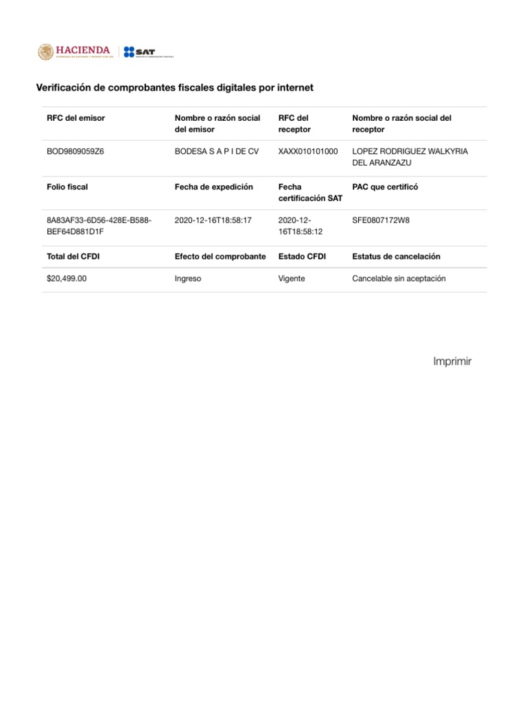 Verificación de Comprobantes Fiscales Digitales Por Internet | PDF
