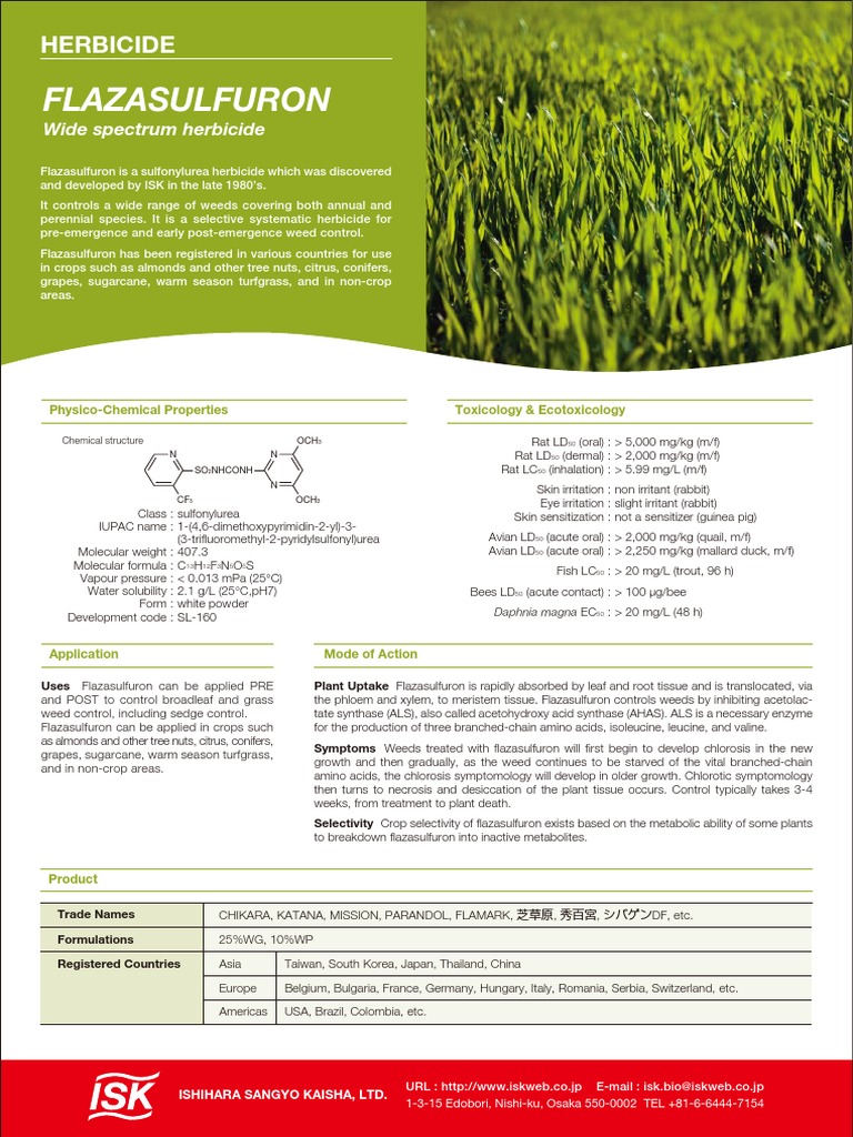Flazasulfuron | PDF | Herbicide | Plants