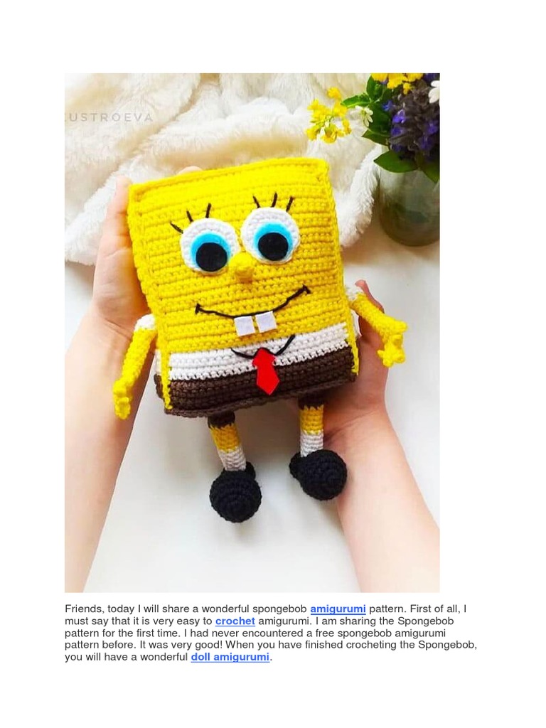 Spongebob Squarepants Amigurumi Crochet Pattern | PDF | Crochet | Amigurumi