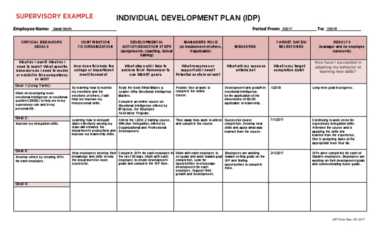 Idp Supervisory Example | PDF | Emotional Intelligence | Human Nature