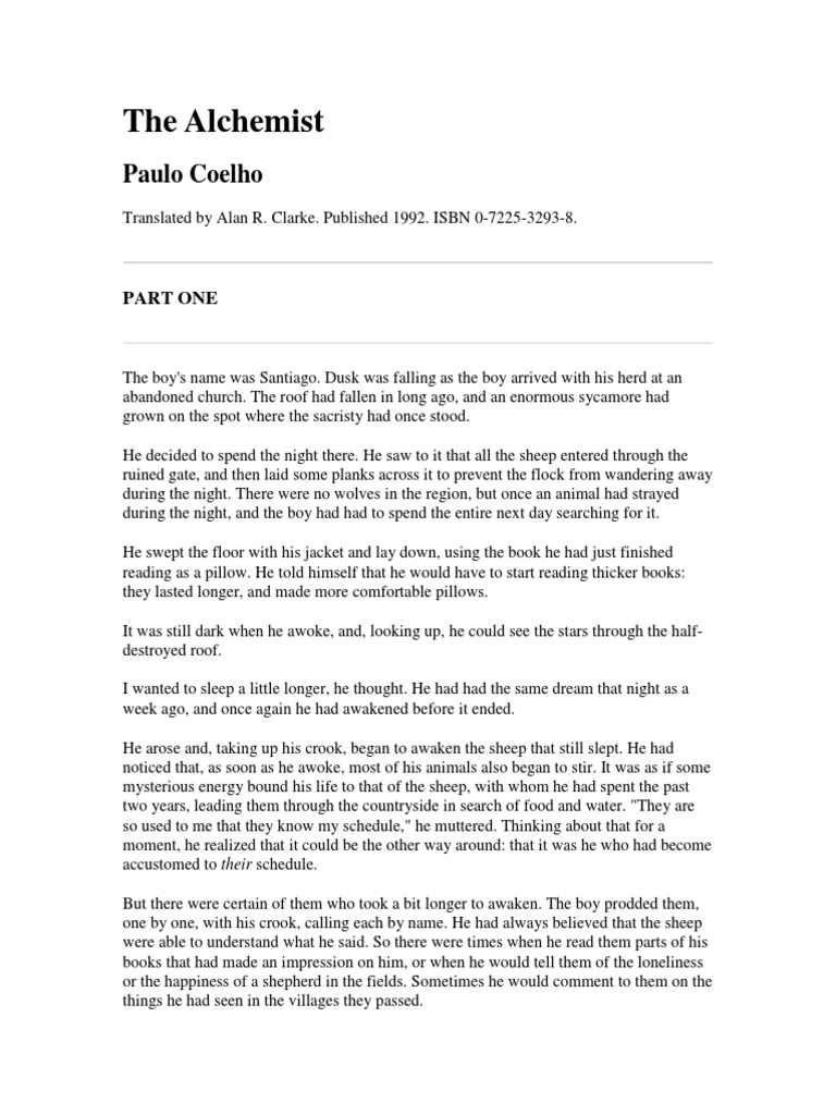 The Alchemist | PDF | Shepherd | Sheep