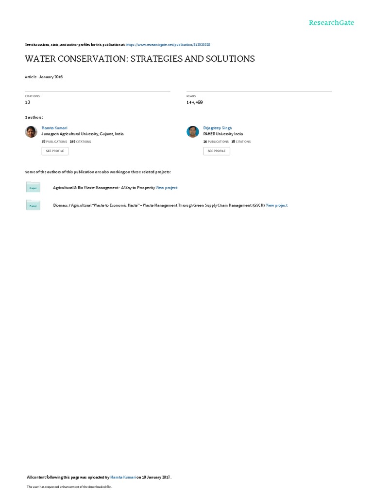 Water Conservation: Strategies and Solutions | PDF | Water Conservation ...