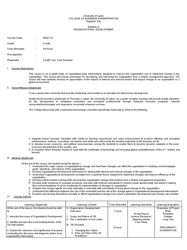 Preparing Principled Professionals: A Syllabus for Organizational ...