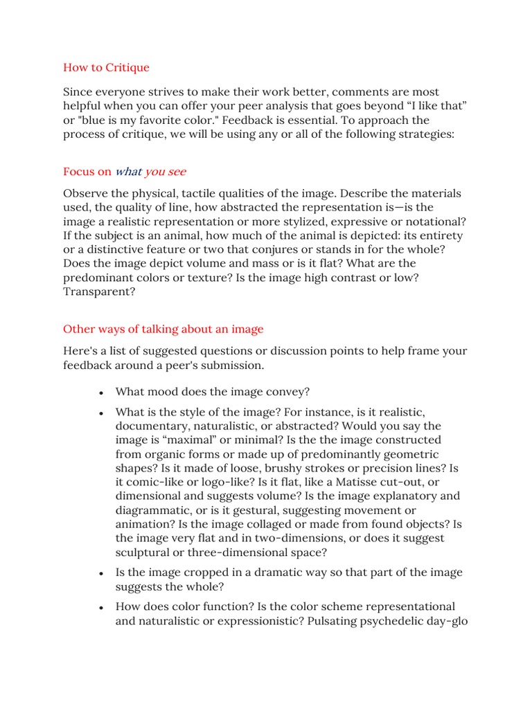 Effective Image Critique Techniques | PDF | Drawing | Collage