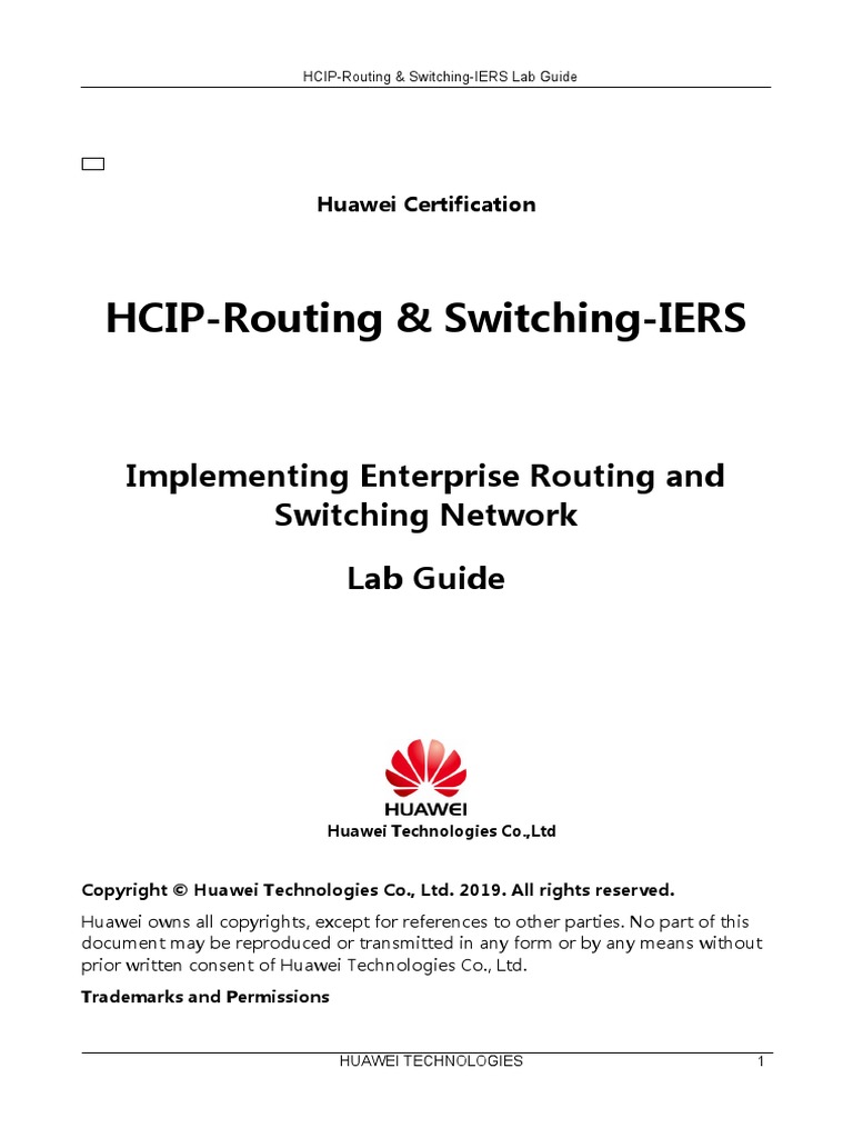 HCIP-Routing & Switching-IERS V2.5 Lab Guide | PDF | Computer Network | Internet Protocol Suite