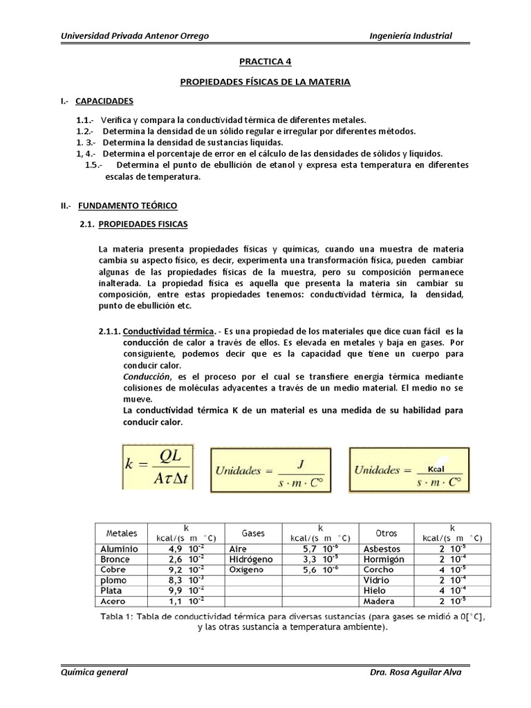 Practica 4 - Propiedades Físicas de La Materia-Industrial | PDF ...