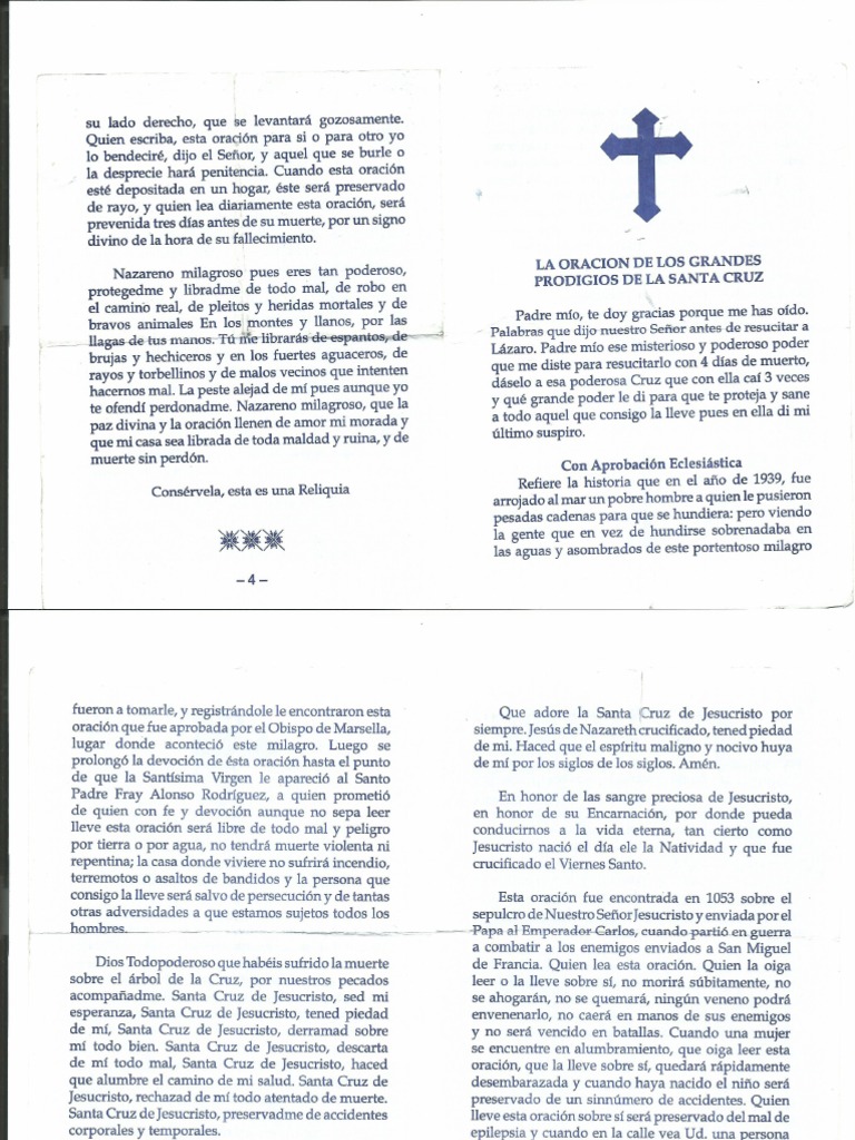 Oracion Sta Cruz | PDF