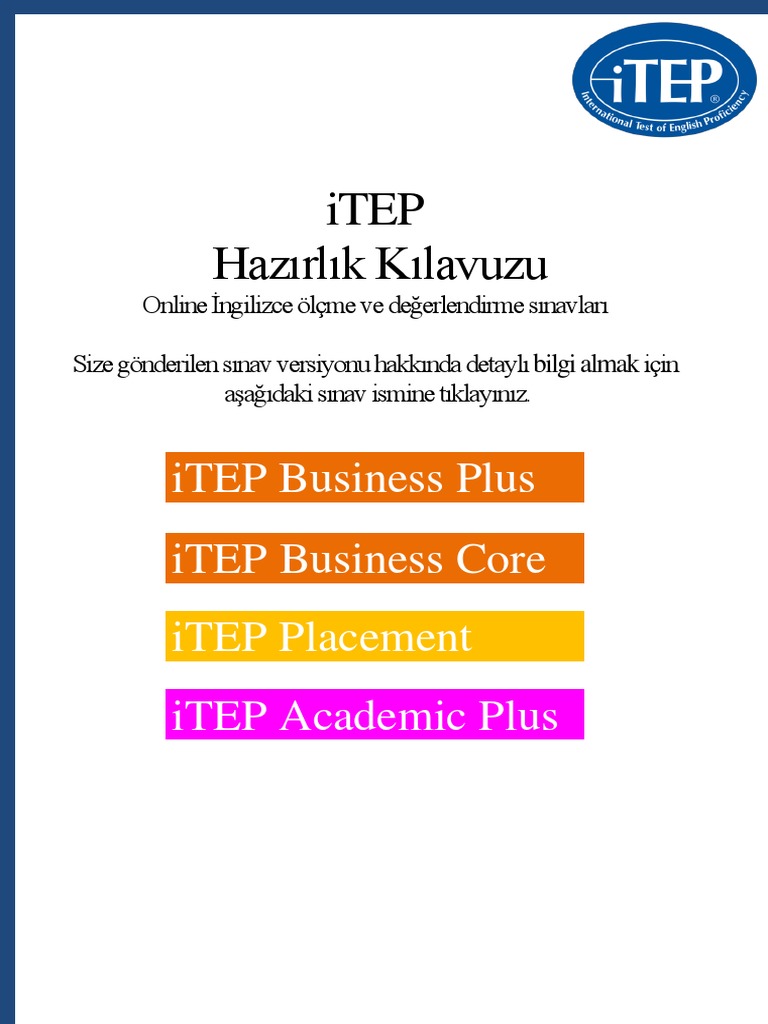 Itep Hazırlık Kılavuzu Pdf