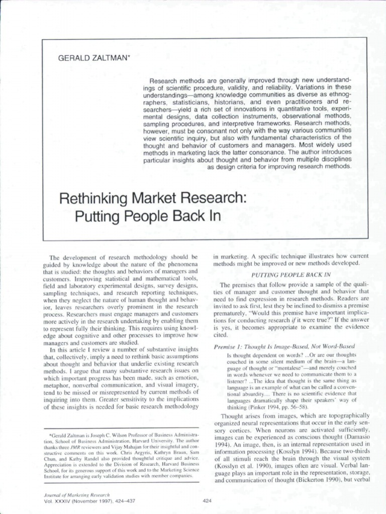 Rethinking Market Reserach | PDF | Thought | Perception