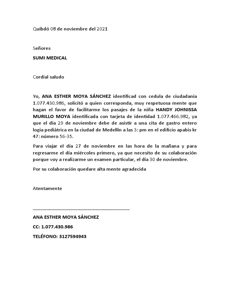 Solicitud de Pasajes | PDF