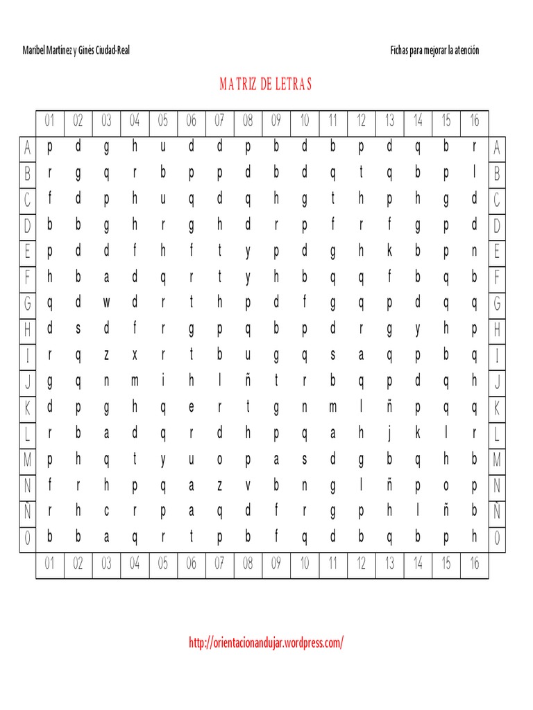 Matriz de Letras 10 | PDF