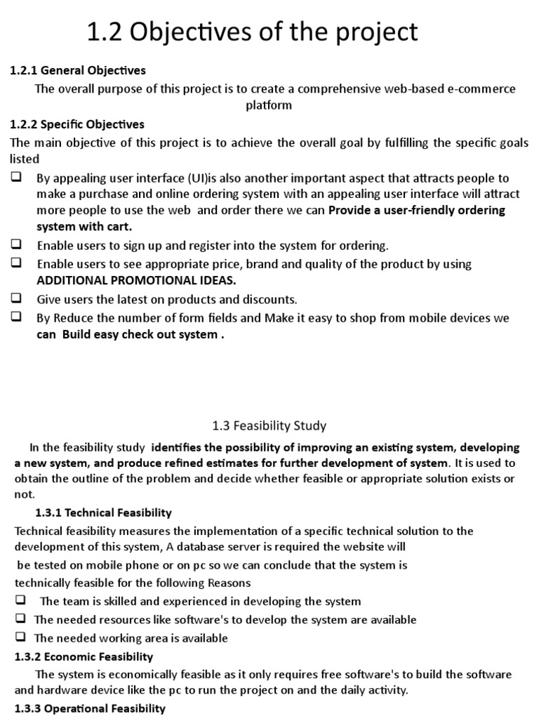 Developing a Comprehensive E-Commerce Platform: Objectives, User ...