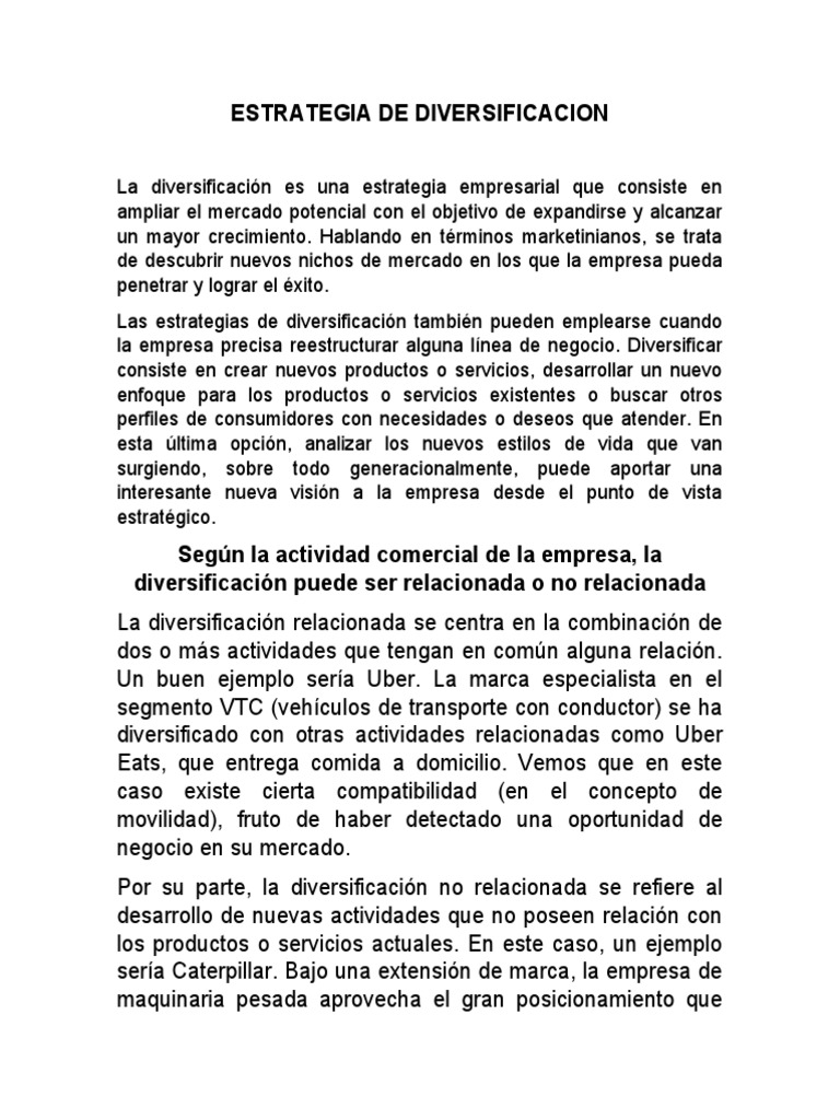 Que Es Diversificacion | PDF | Marca | Diversificación (Finanzas)