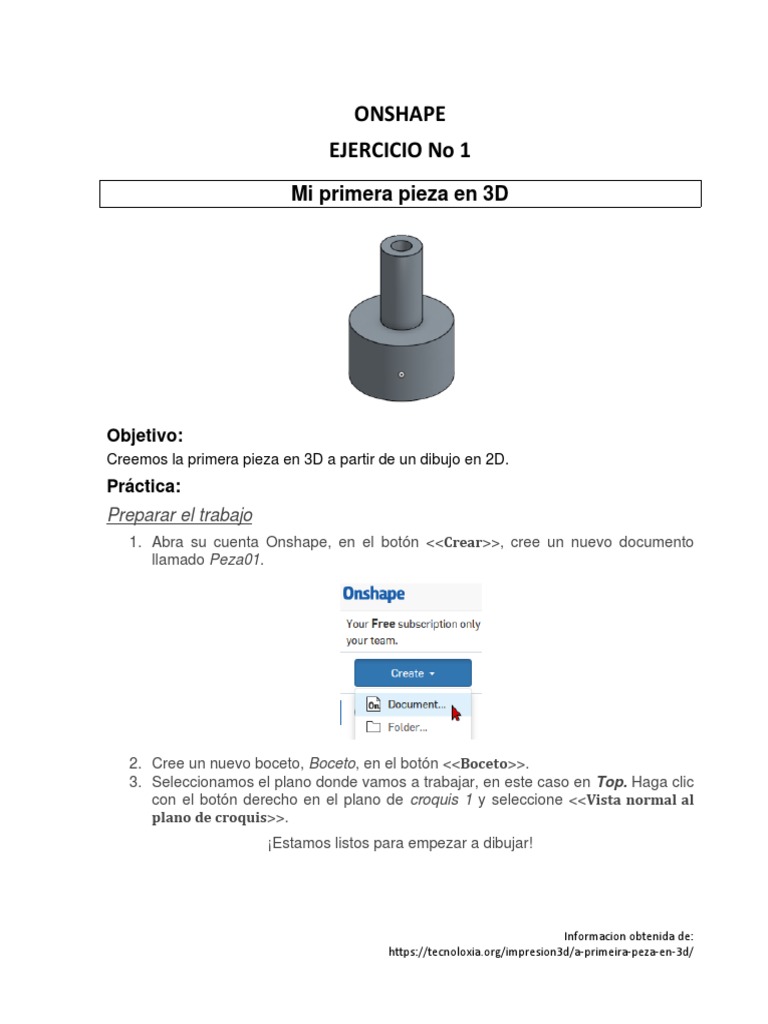 Onshape - Ejercicio 01 | PDF