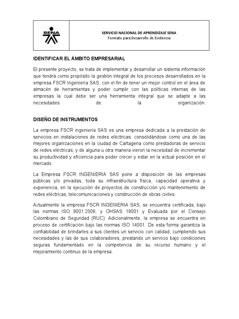 Sistema Integral para FSCR Ingeniería SAS | PDF | Software | Calidad ...