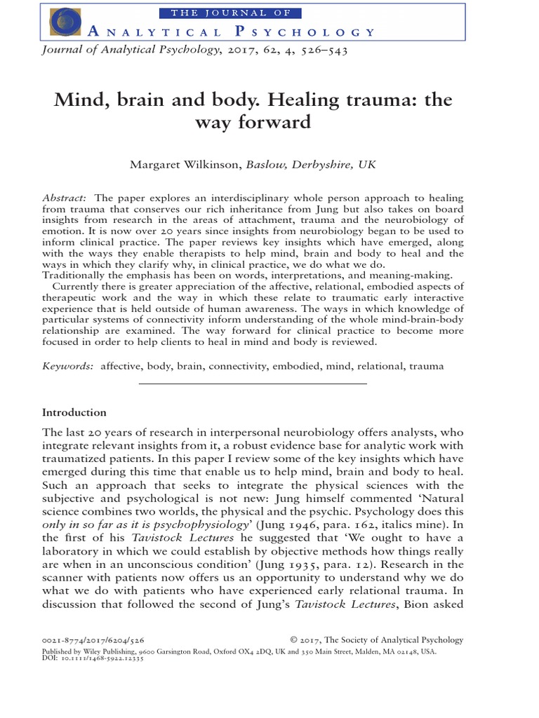 Mind, Brain and Body. Healing Trauma: The Way Forward | PDF ...