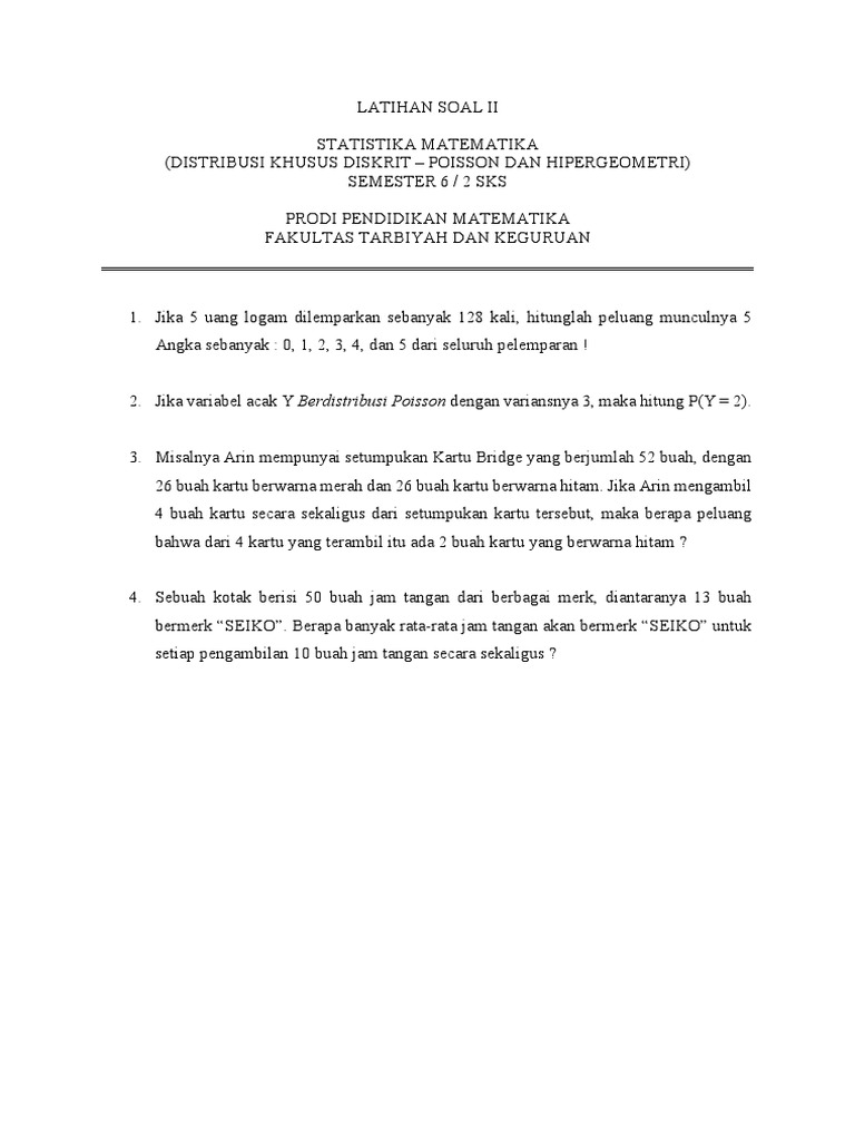 Statmat Distribusi Ii | PDF