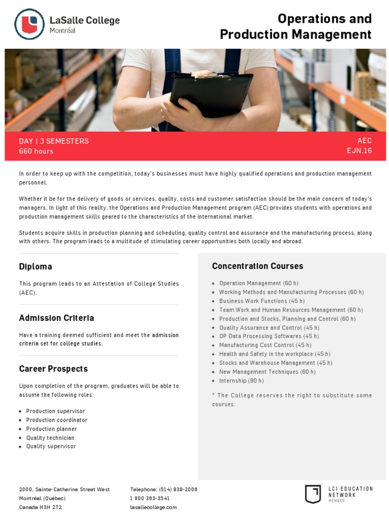 Aec Operation Management Courses PdfBrochure en | PDF | Laptop | Computing