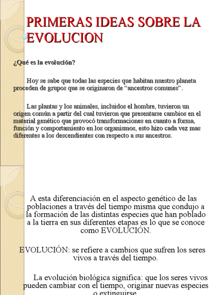 Primeras Ideas sobre la Evolución | PDF | Evolución | Fósil