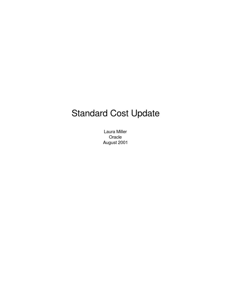 Standard Cost Update Process: A Comprehensive Guide to Revaluing ...