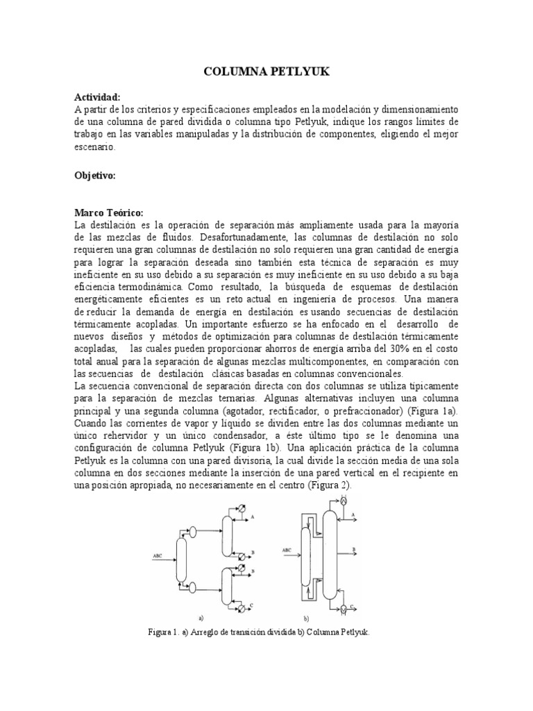 Columna Petlyuk | PDF | Destilación | Química