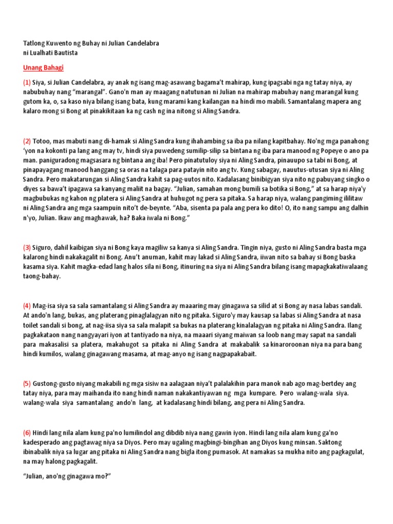 Tatlong Kuwento NG Buhay Ni Julian Candelabra (Edited) | PDF Tatlong Kuwento NG Buhay Ni Julian Candelabra (Edited) | PDF