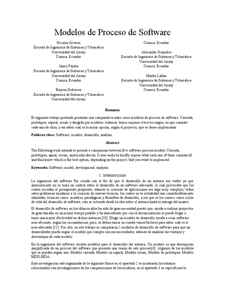 Modelos de Software | PDF | Software | Ingeniería de software