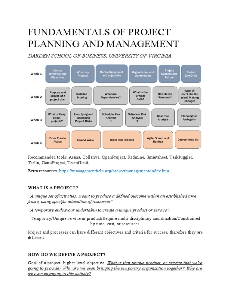 Fundamentals of Project Planning and Management | PDF | Project ...