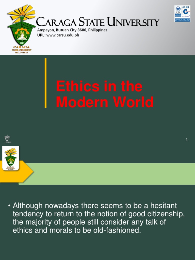 Ethics PPT Ethics in The Modern World | PDF | Value (Ethics) | Social ...