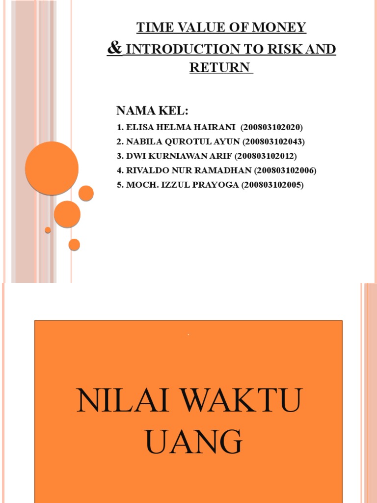 PPT, Waktu Nilai Uang & Introduction Risk and Return | PDF