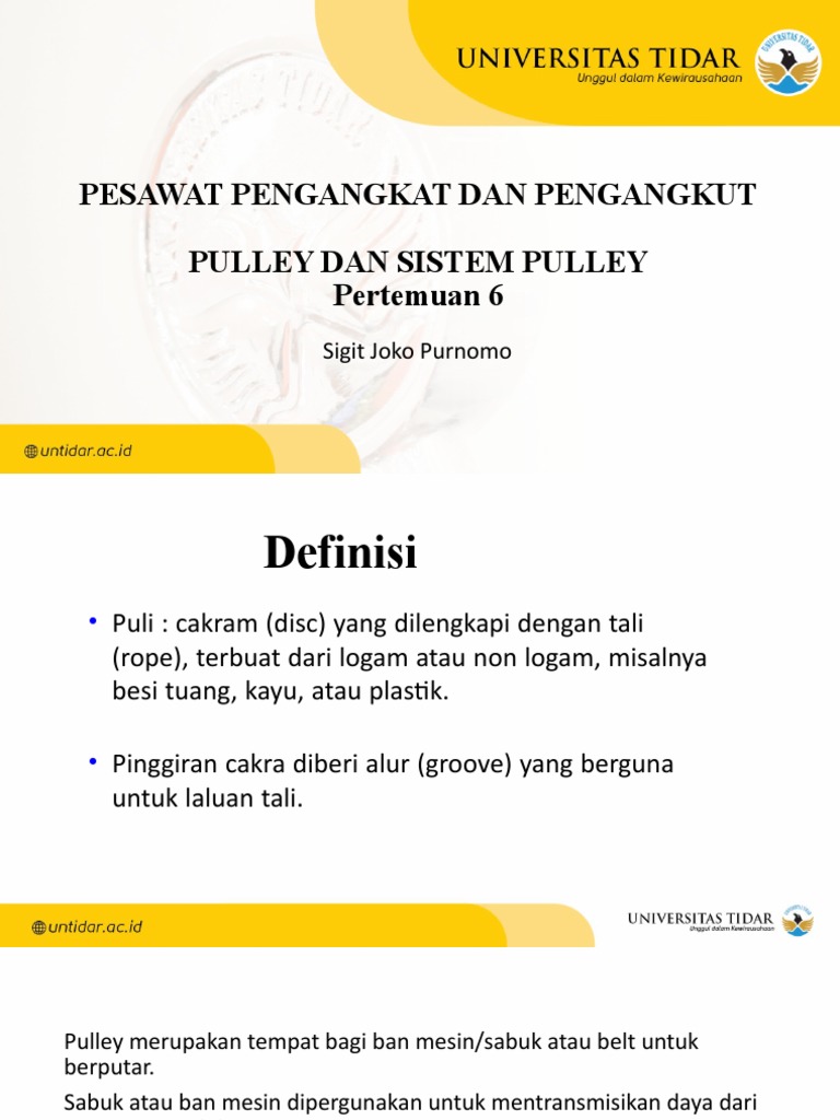 Pertemuan 5 - Puli Dan Sistem Puli | PDF