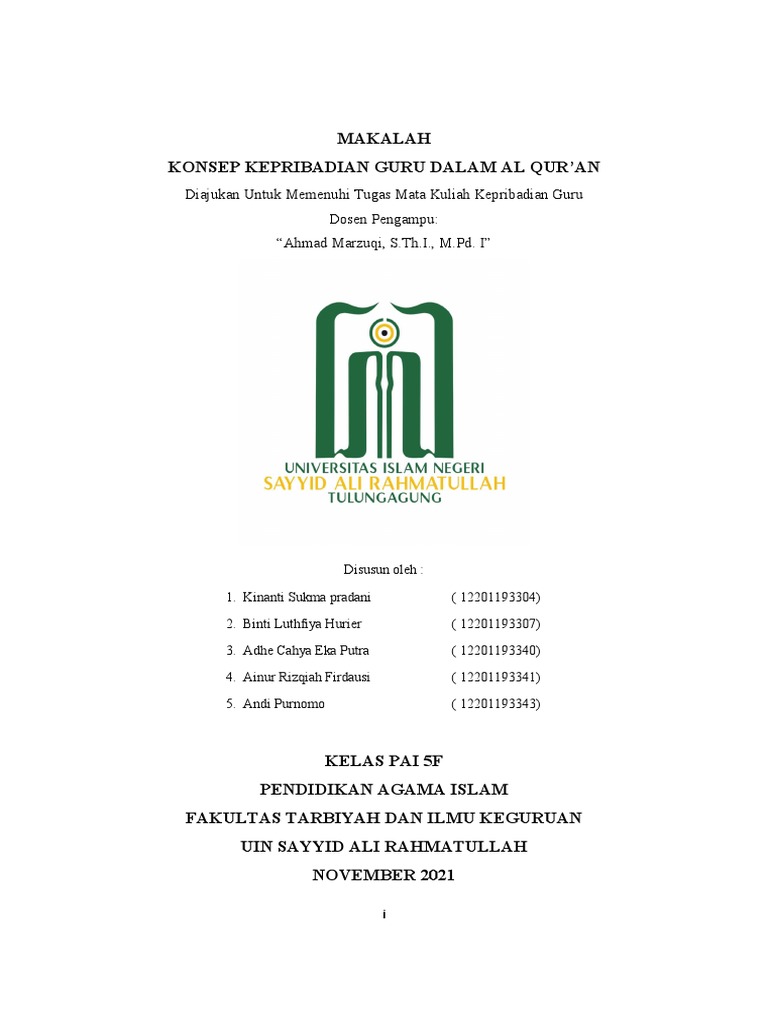 Makalah Kelompok 9 Kepribadian Guru Pai 5f | PDF