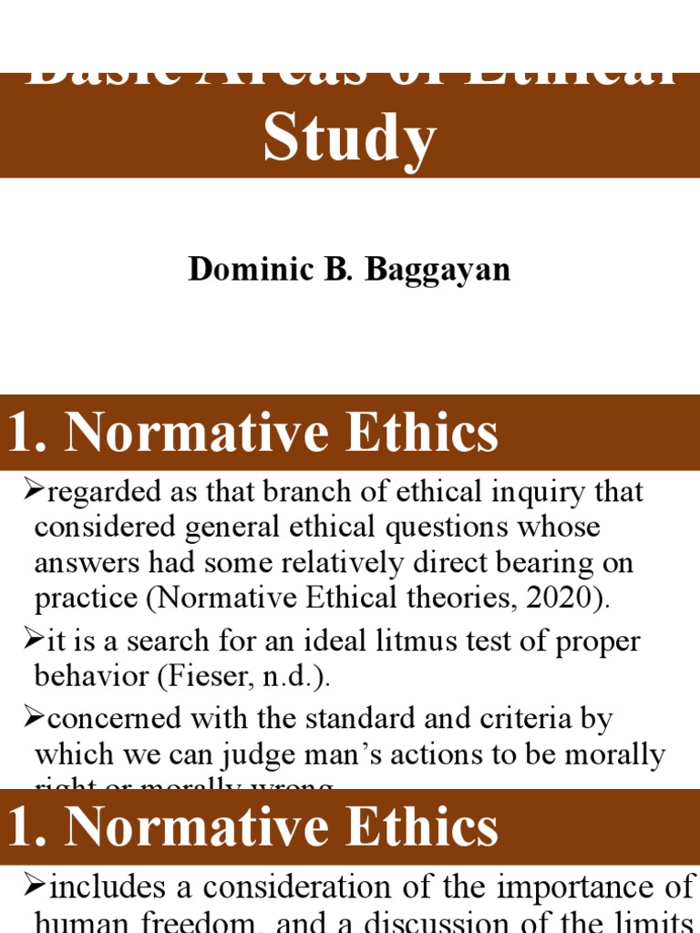 Basic Areas of Ethical Study | PDF | Morality | Rationalism