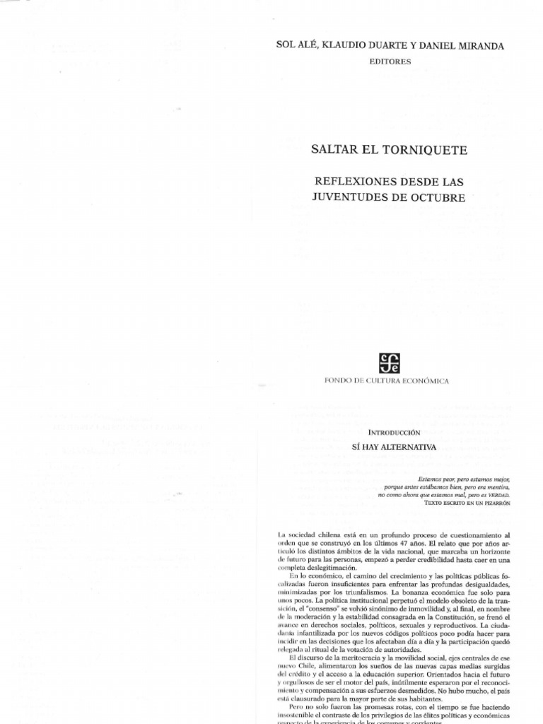 Ale Duarte Miranda Saltar El Torniquete | PDF