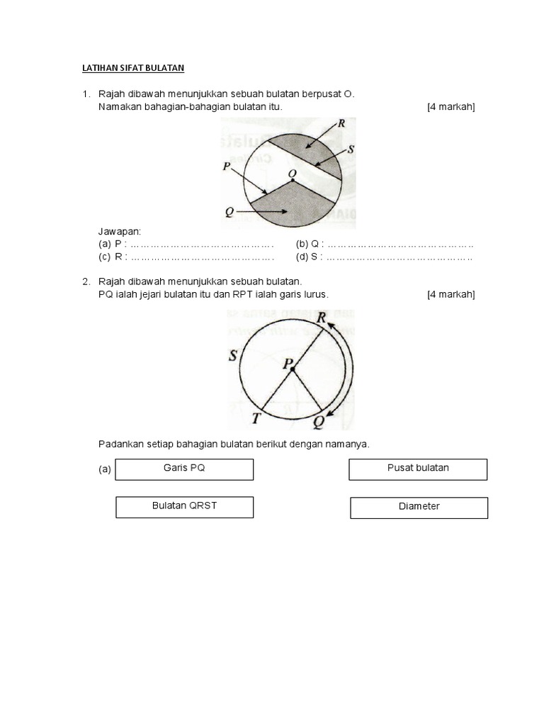 Latihan Sifat Bulatan | PDF