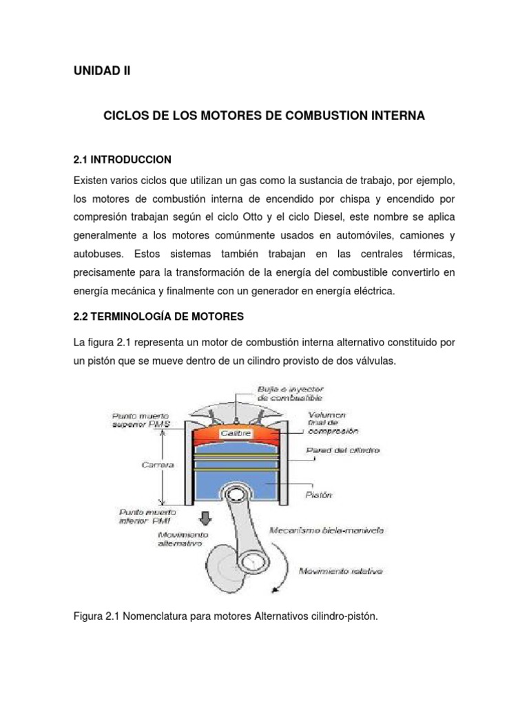 Unidad Ii Ciclos de Los Motores de Combustion Interna | PDF | Motor de ...